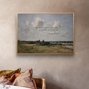 Matthew 28:20 Modern Christian Art Bible Verse Print Poster, Vintage ...