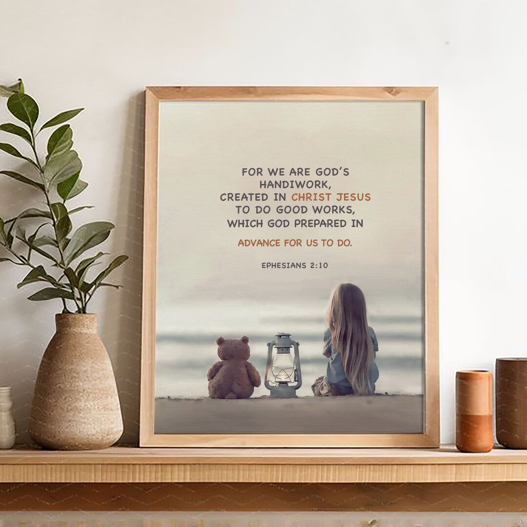 Ephesians 2:10 Christian Kids Print Poster Modern Wall Art Home Decor ...