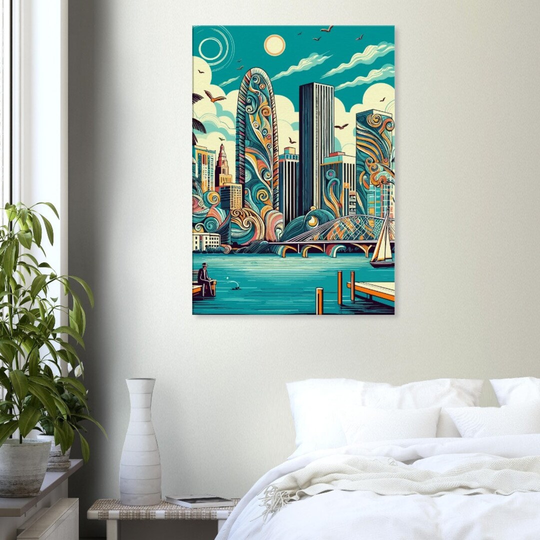 Miami Skyline Print, Miami Print on Canvas, Skyline Print, Canvas - Etsy