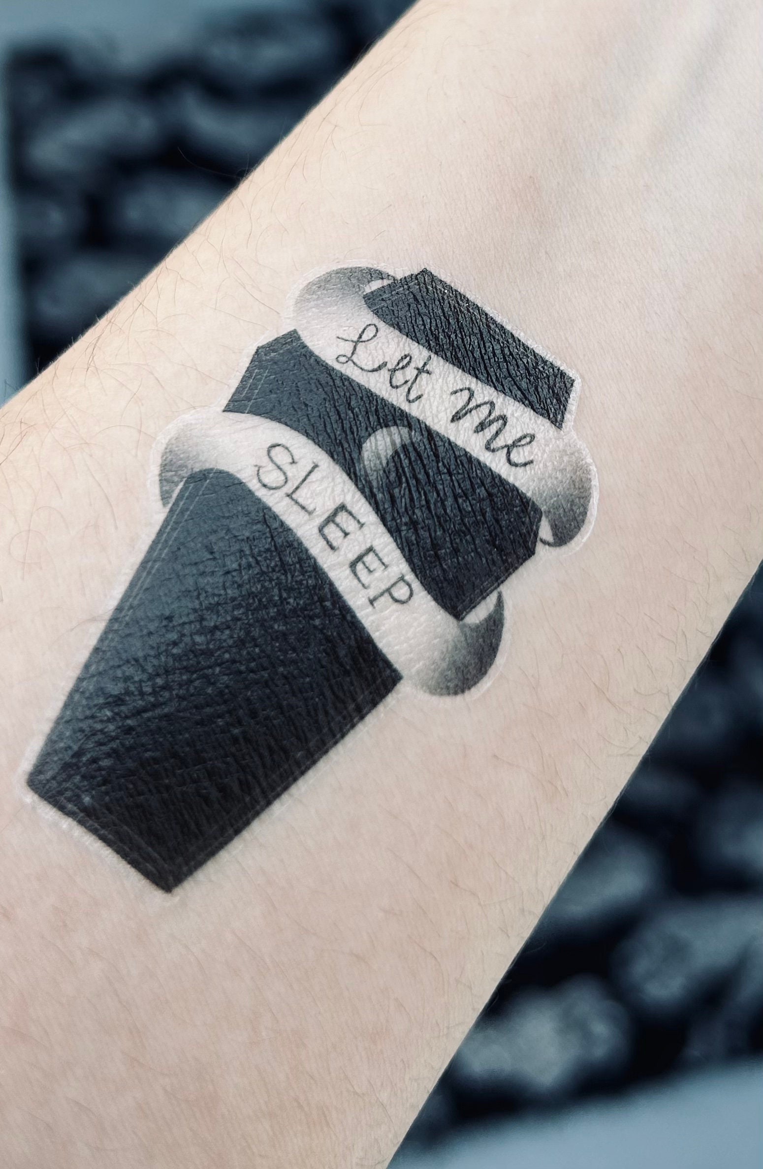 Goth Coffin Temporary Tattoo - Etsy