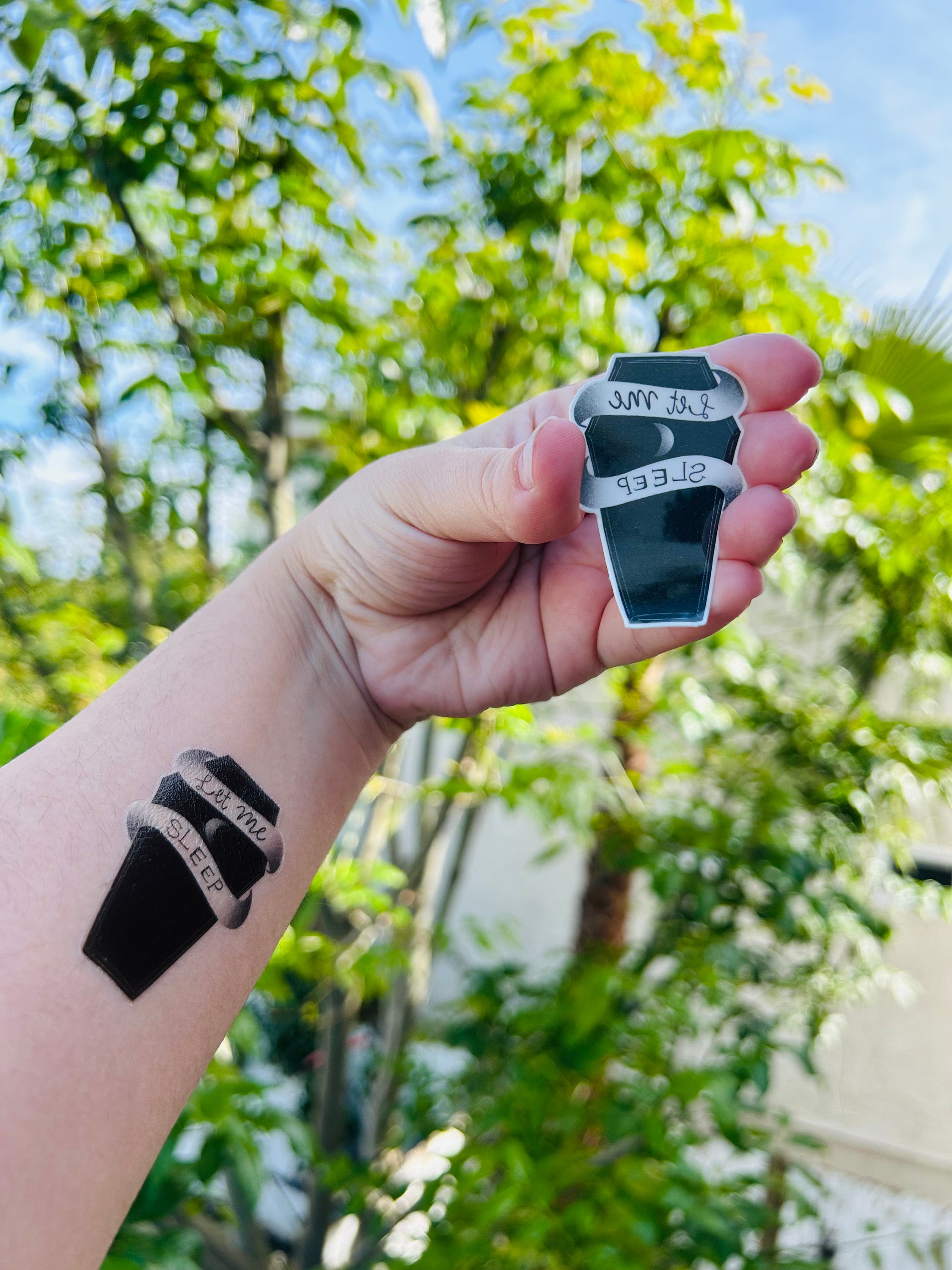 Goth Coffin Temporary Tattoo - Etsy