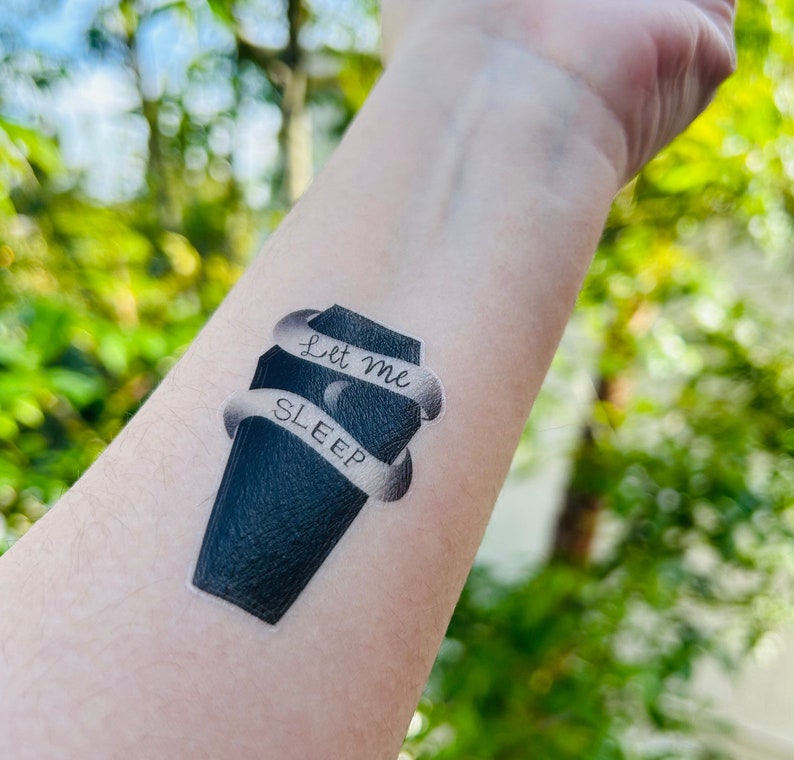 Goth Coffin Temporary Tattoo - Etsy