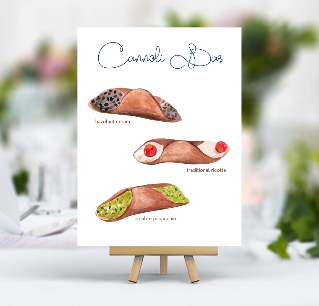 Cannoli Dessert Bar Sign Weddings, Bridal Shower, Baby Shower, His and ...