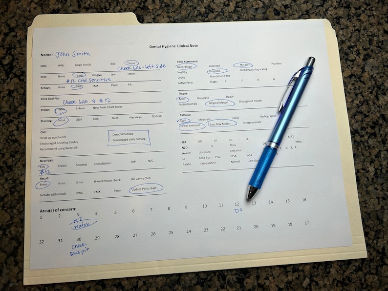 Template for Dental Hygiene Clinical Notes - Etsy