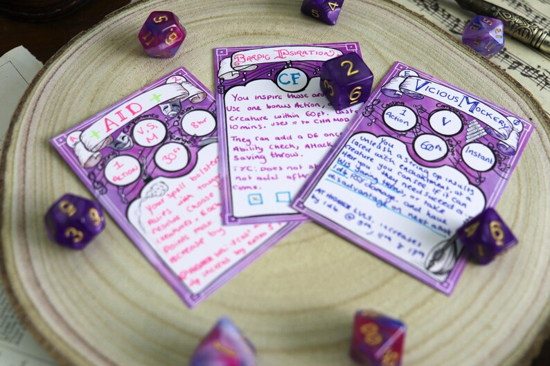Bard Spell Cards: Dnd Fillable Cards (digital Download) - Etsy
