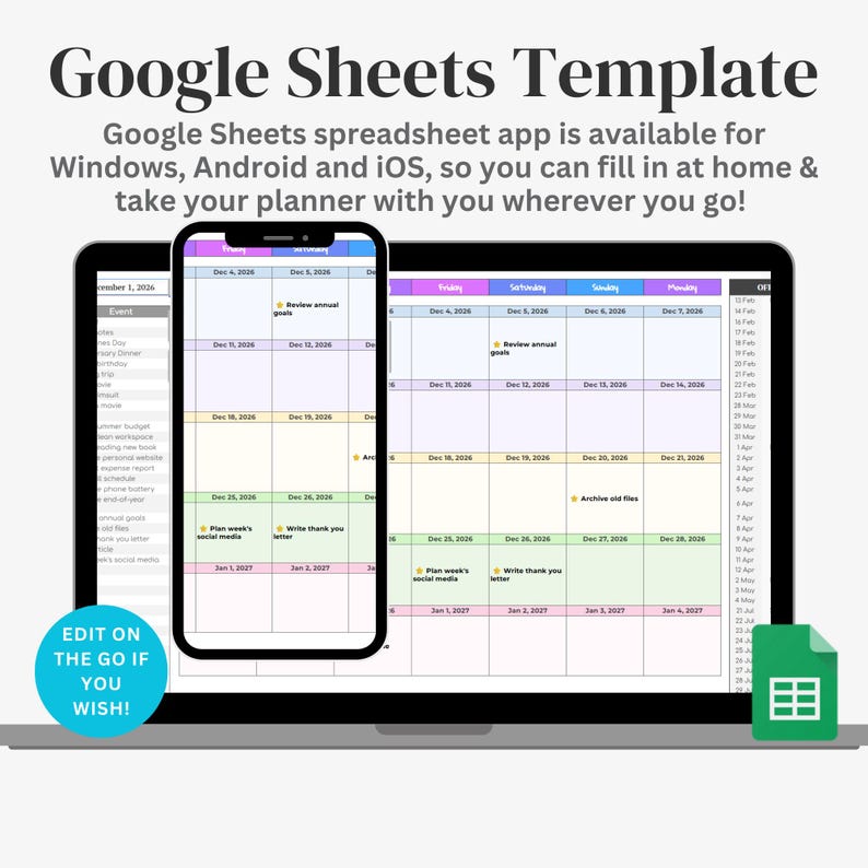 Upcoming Event Calendar Template Google Sheets Spreadsheet 2026 ...