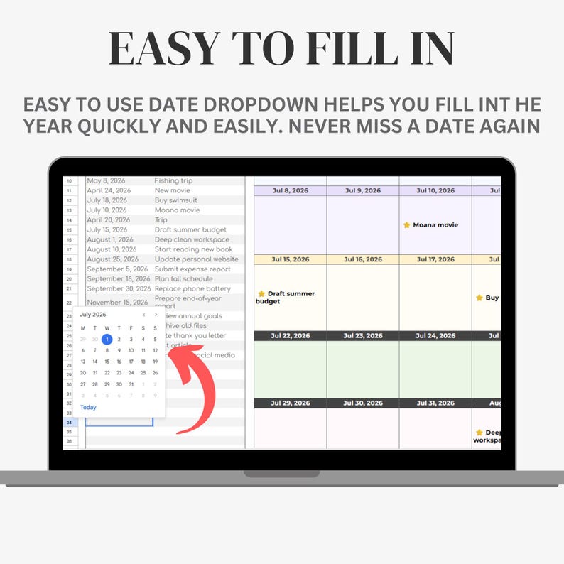 Upcoming Event Calendar Template Google Sheets Spreadsheet 2026 ...