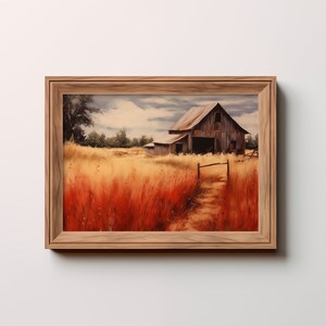 Printable Landscape Print, Barn in Field - Etsy