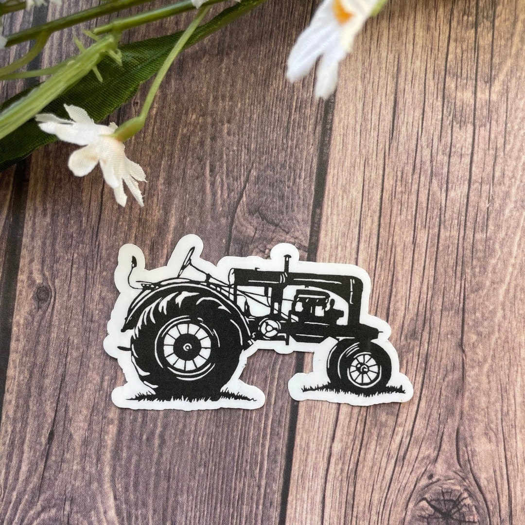 Black Tractor Waterproof Sticker/magnet - Etsy