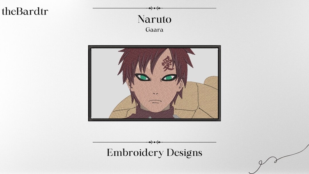 Naruto Embroidery Digital File Gaara - Etsy