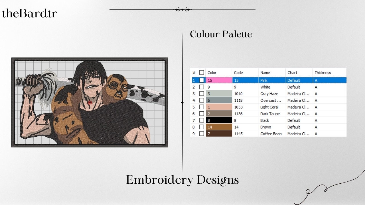 Jujutsu Kaisen Embroidery Digital File Toji Fushiguro 2 - Etsy