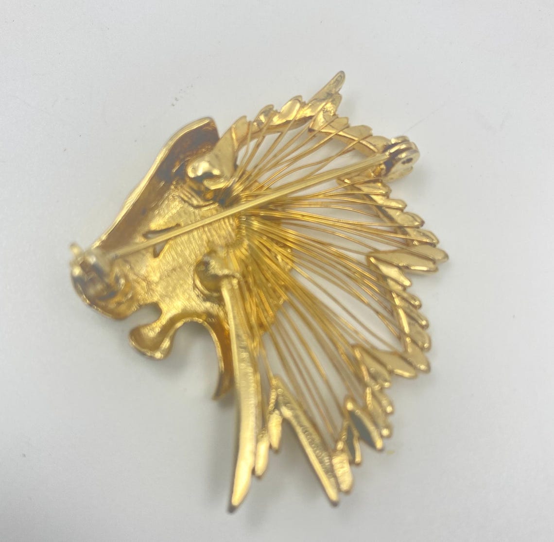 Vintage Leo Lion Gold Tone Brooch Pin Astrology Jungle Safari Theme Big ...
