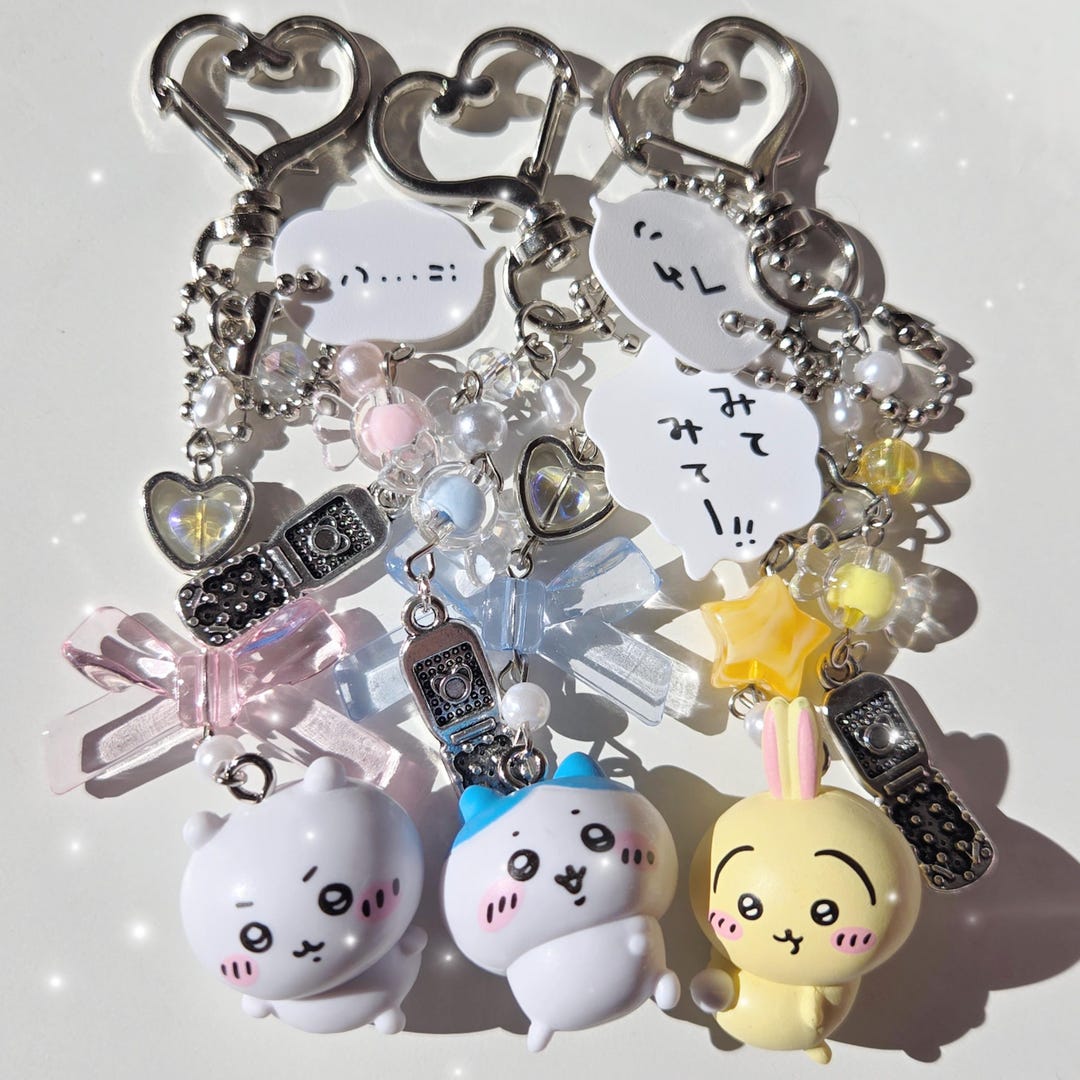 Handmade Chiikawa Hachiware and Usagi Keychains - Etsy