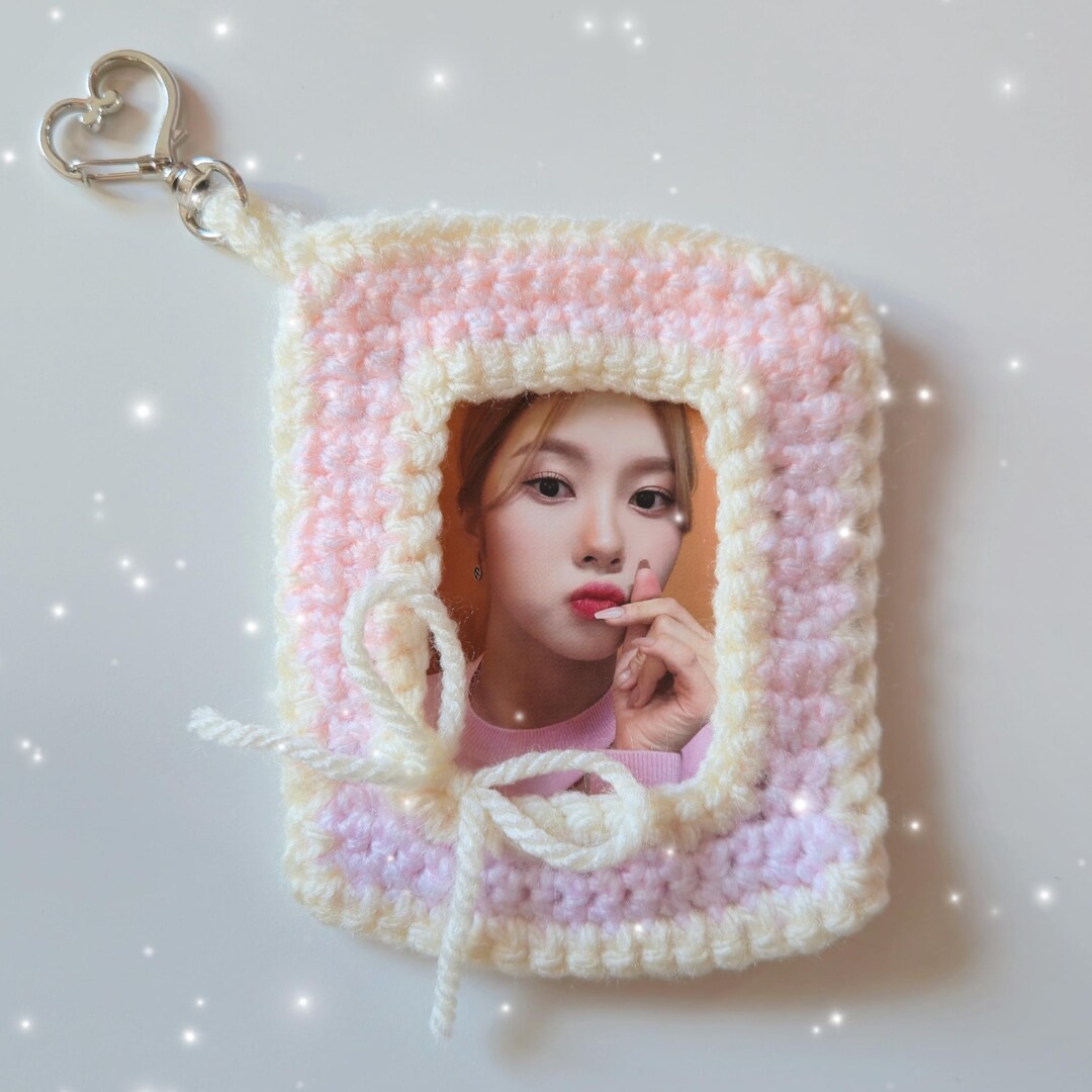 Handmade Crochet Pastel Pink and Purple Kpop Photocard Toploader ...