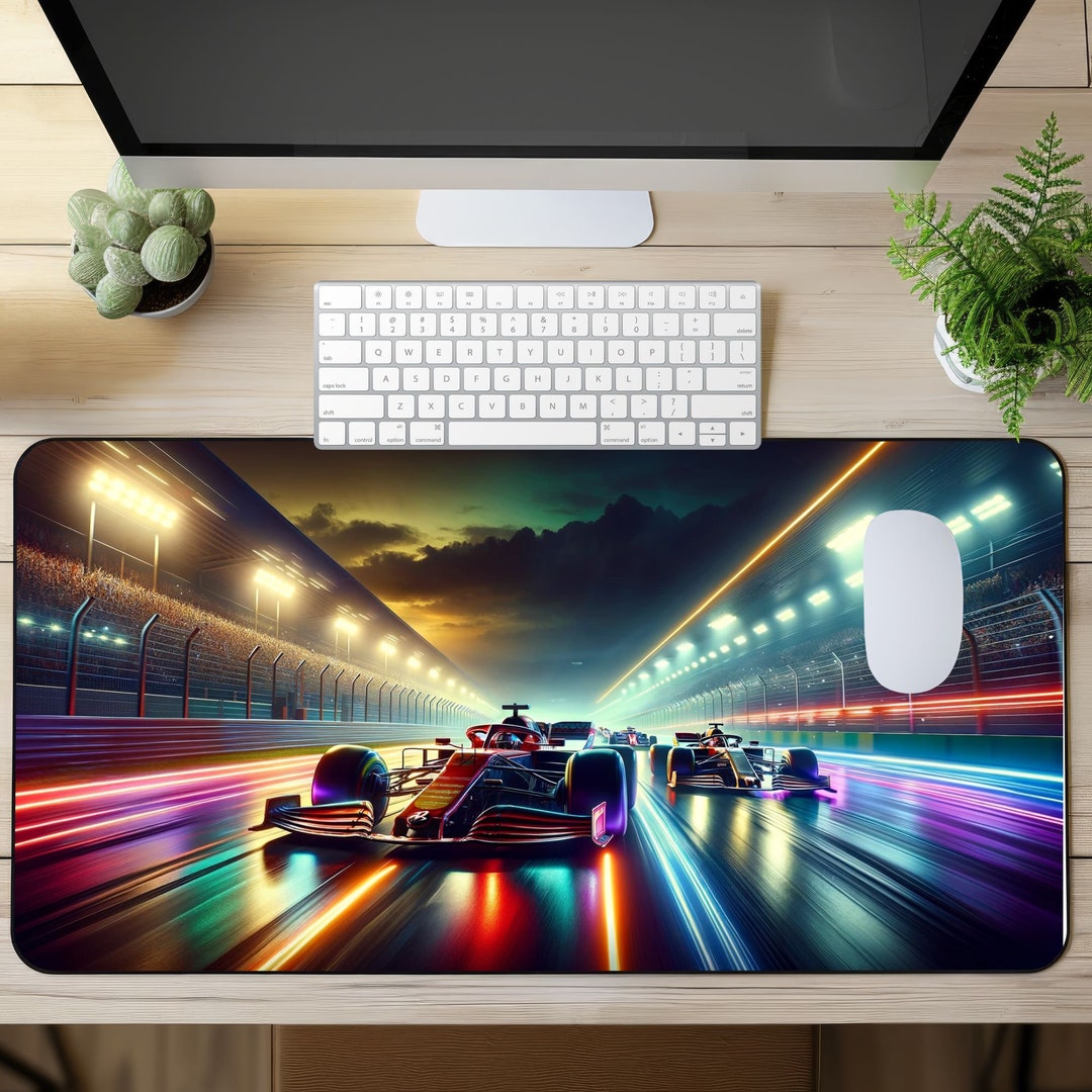 Racing Lovers Desk Pad, Race Car Inspired Desk Mat, Road Racing Gaming ...