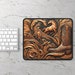 Western Art Desk Pad, Tooled Leather Look Inspired Computer PC Mat, Art ...