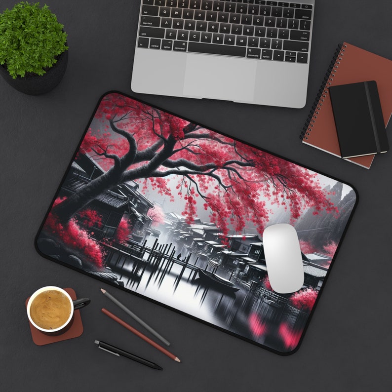 Japanese Art Desk Pad, Traditional Japan Scene Desk Mat, Japan Art ...