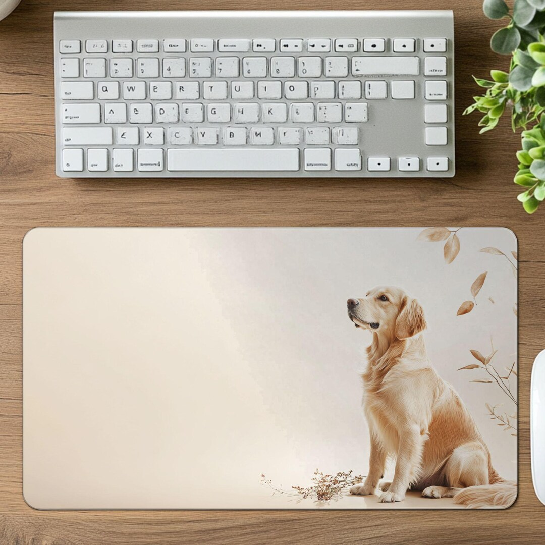 Golden Retriever Desk Mat, Large Mouse Pad, Gift for Dog Lovers, PC ...