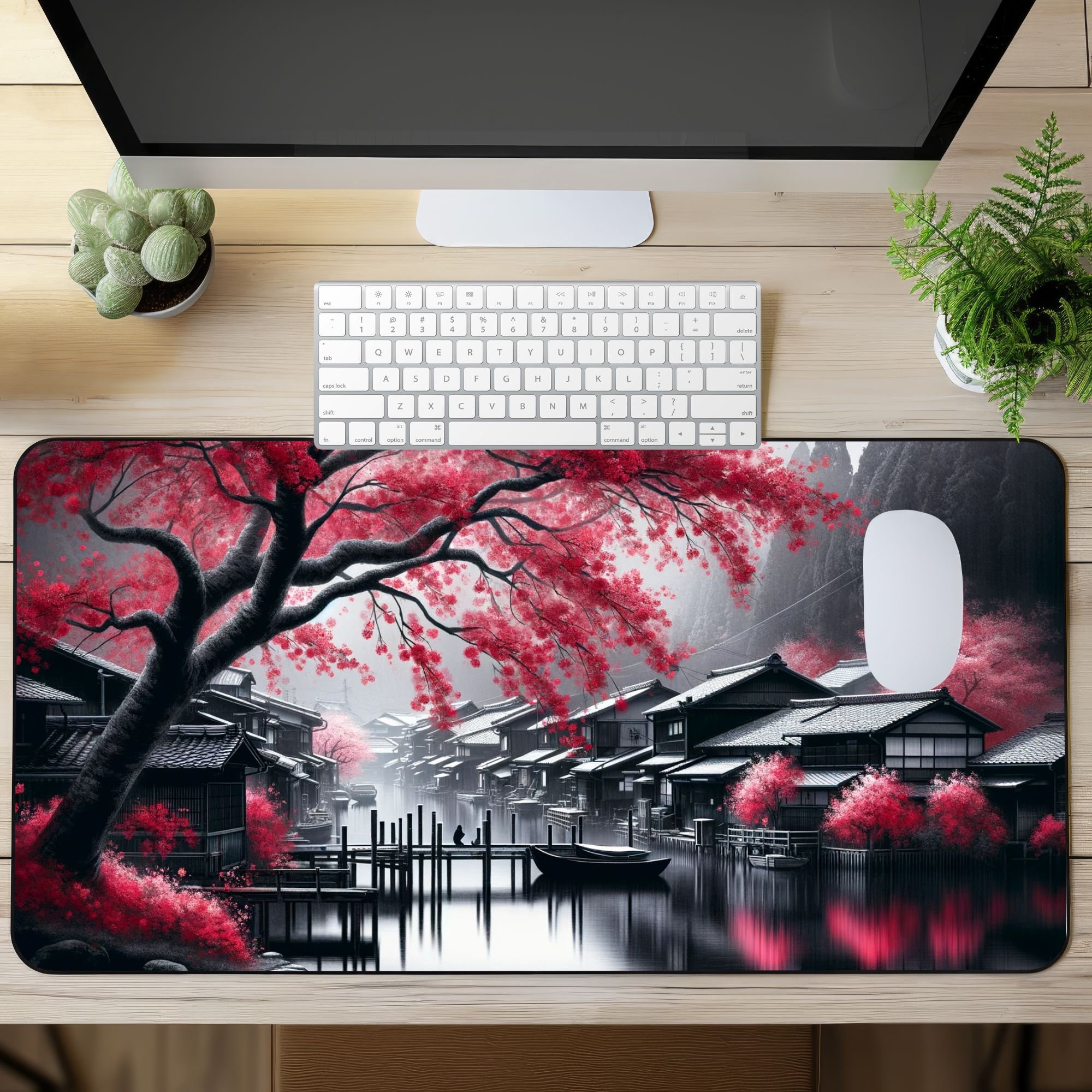 Japanese Art Desk Pad, Traditional Japan Scene Desk Mat, Japan Art ...