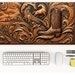 Western Art Desk Pad, Tooled Leather Look Inspired Computer PC Mat, Art ...