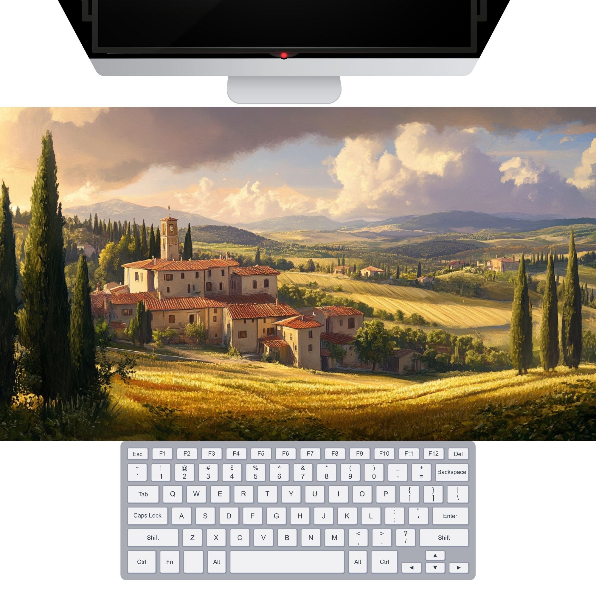 Tuscan Landscape Desk Mat, Italian Countryside Mouse Pad, Florence ...