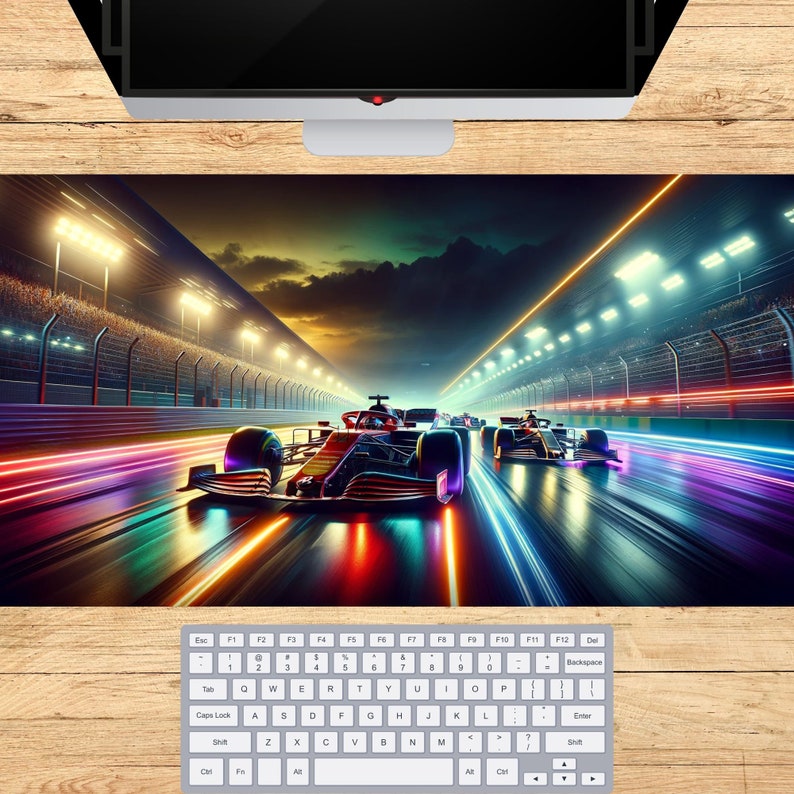 Racing Lovers Desk Pad, Race Car Inspired Desk Mat, Road Racing Gaming ...