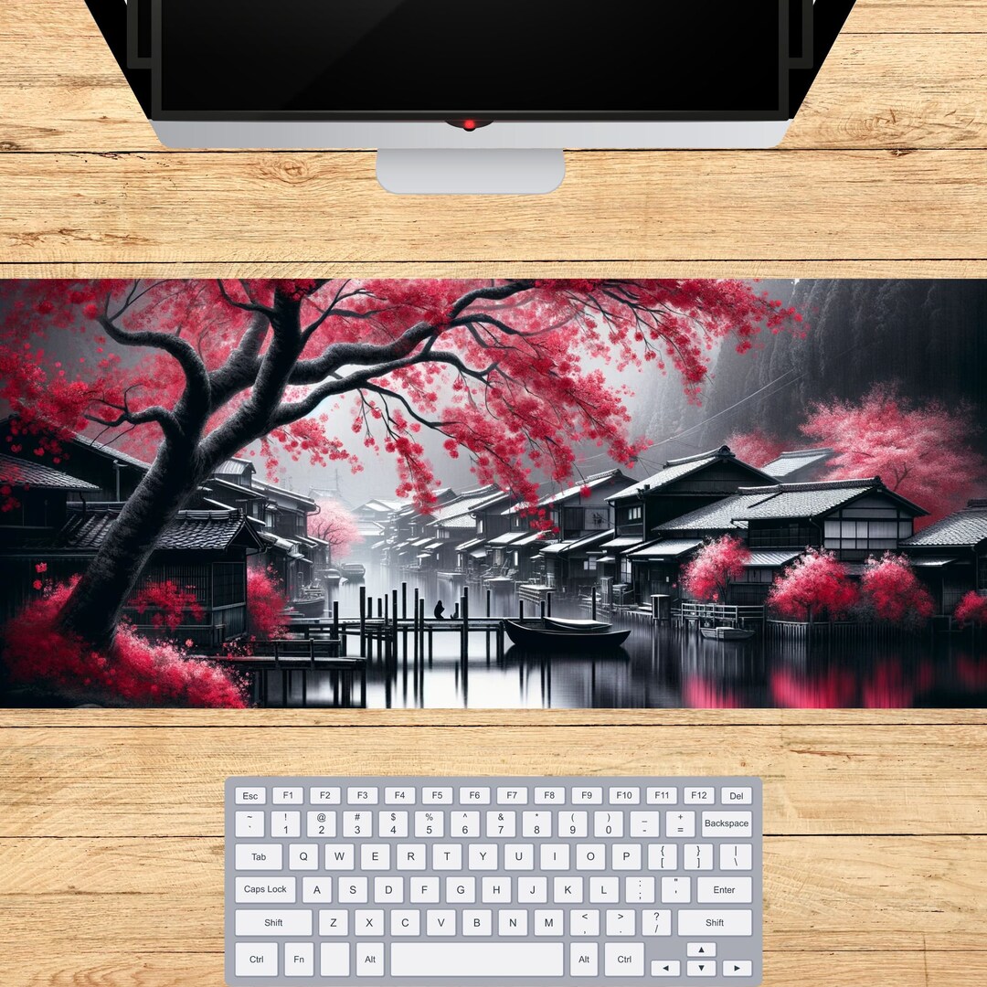Japanese Art Desk Pad, Traditional Japan Scene Desk Mat, Japan Art ...