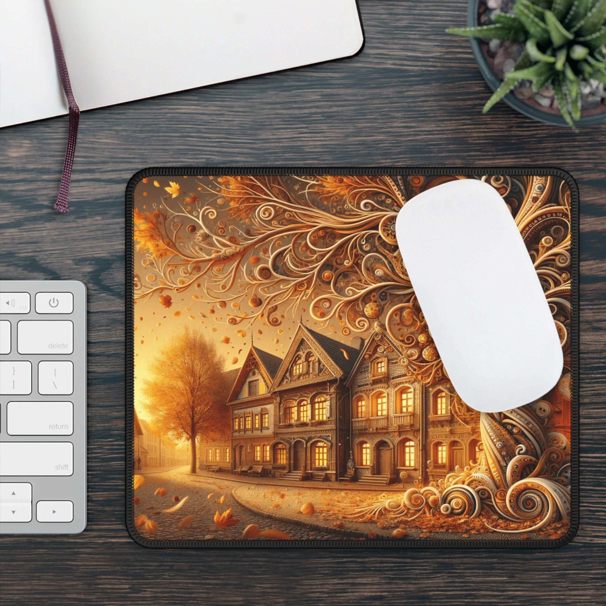 Folk Art Desk Pad, Aboriginal Art Inspired Computer PC Mat, Aesthetic ...