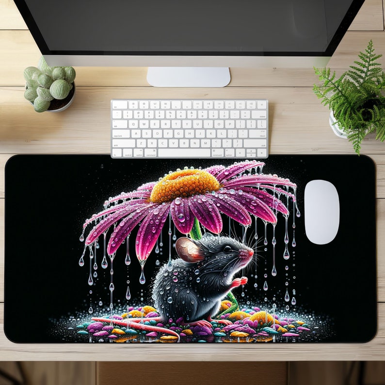 Whimsical Mouse Desk Pad, Cute Mouse Pad, Nature Inspired Extra Long ...