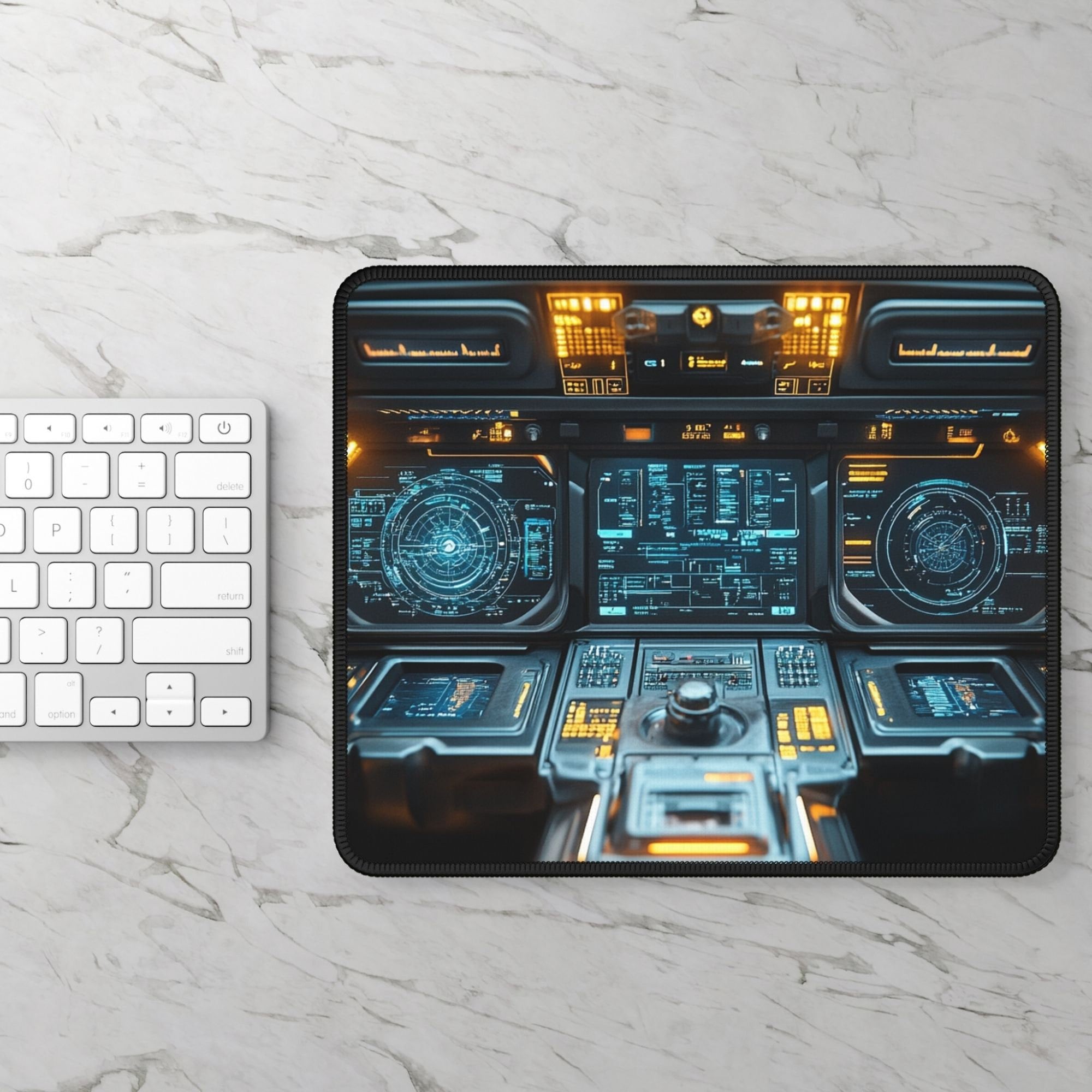 Flight Instrument Panel Desk Pad, Futuristic Style Desk Mat, Extra Long ...