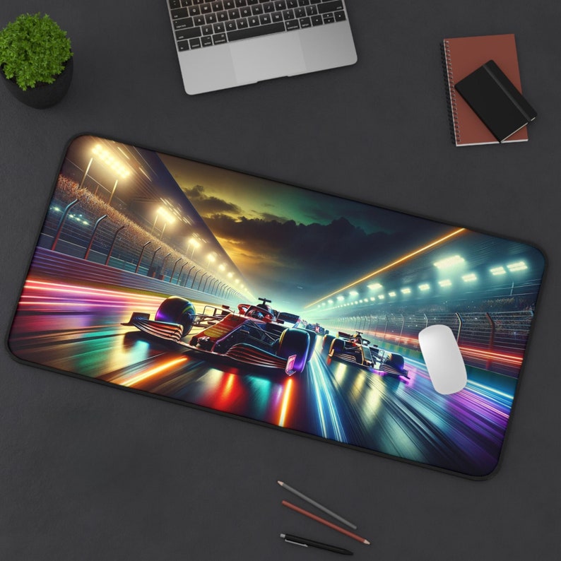Racing Lovers Desk Pad, Race Car Inspired Desk Mat, Road Racing Gaming ...