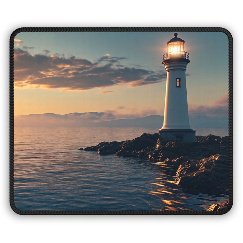 Lighthouse Desk Mat, Nautical Themed Desk Pad, Inspirational Mouse Pad ...