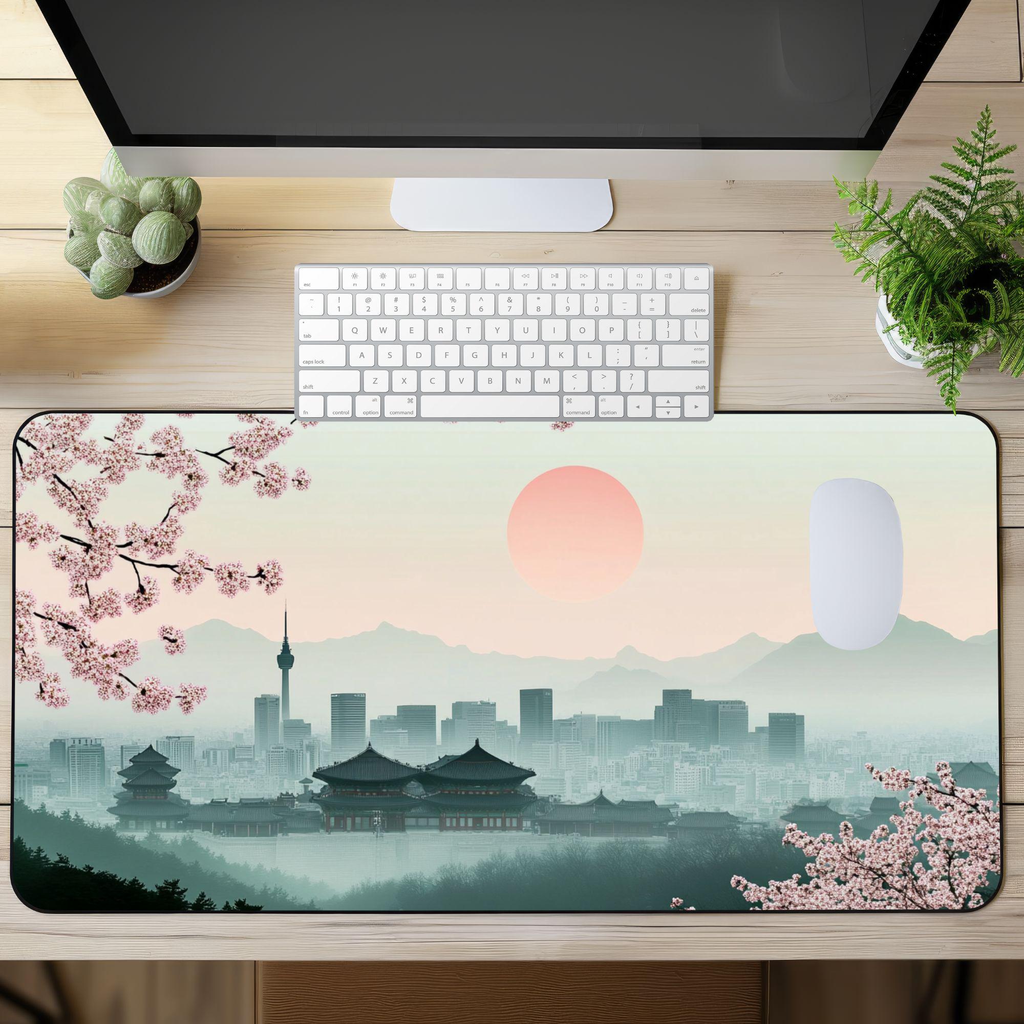 Seoul South Korea Desk Mat, Aesthetic Mouse Pad, TCG Playmat, Desk ...