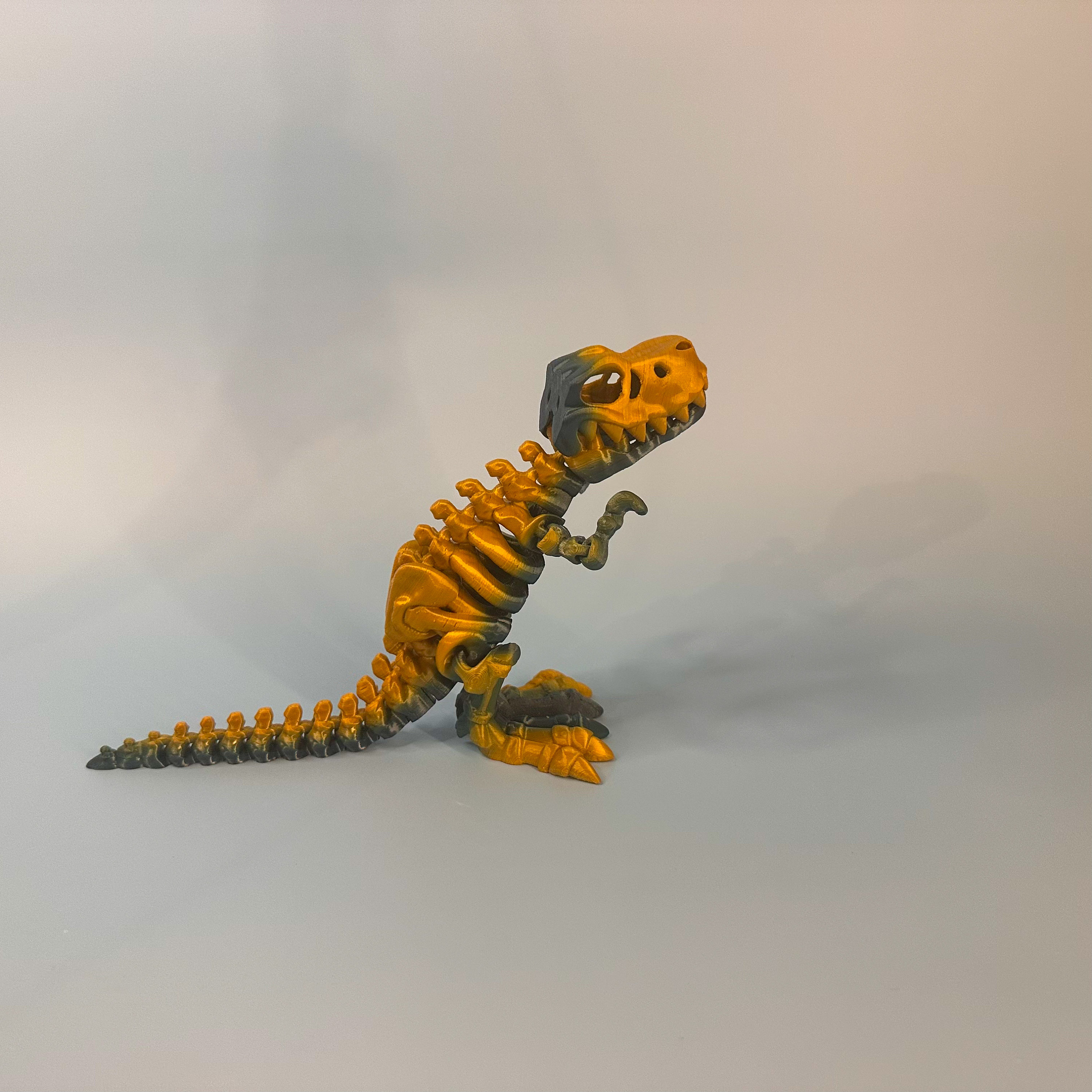 Skeleton T-rex Dinosaur With Bone! Sensory-flexi Toy-articulating - Etsy