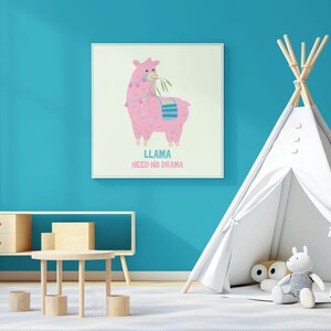 Llama Need No Drama Digital Download Llama Prints Nursery Children's ...