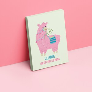 Llama Need No Drama | Digital Download | Llama Prints | Nursery ...