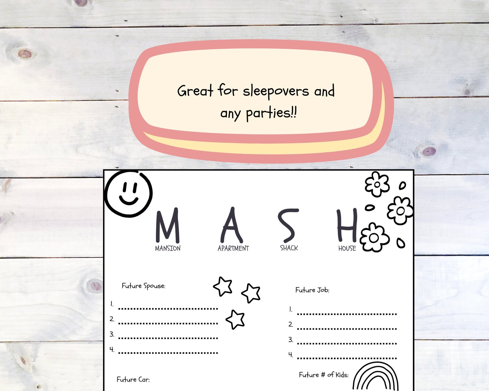 MASH Game in Cute Black and White, Y2K Game Will Be the Hit at Any ...