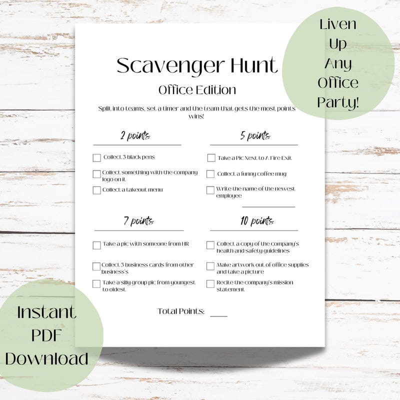 Office Scavenger Hunt - Etsy