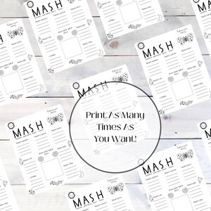 Fortune Telling MASH Game, Y2K Throwback With 7 Categories, Perfect for ...