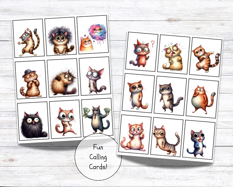 Silly Cat Bingo Game Fun Party Game for Any Cat Lover Party! 10 Unique ...