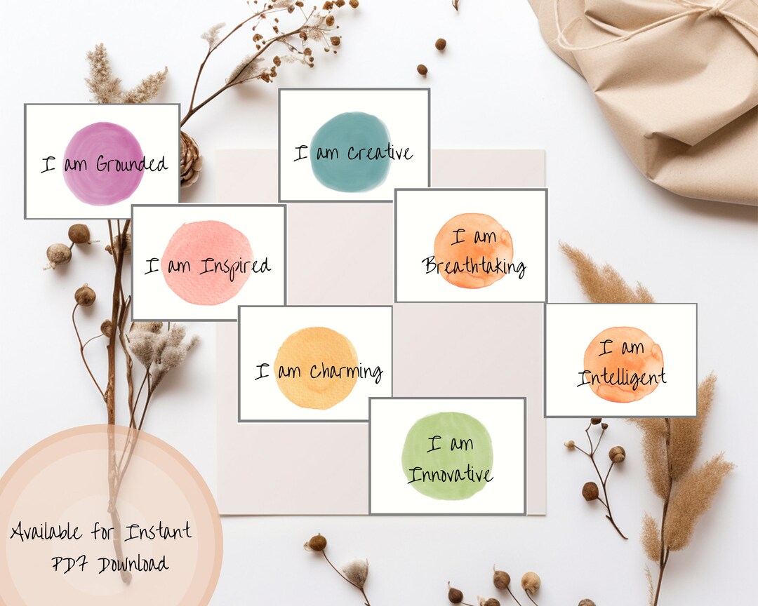 Minimalist I Am Affirmation Cards for All Ages. Great for Daily ...