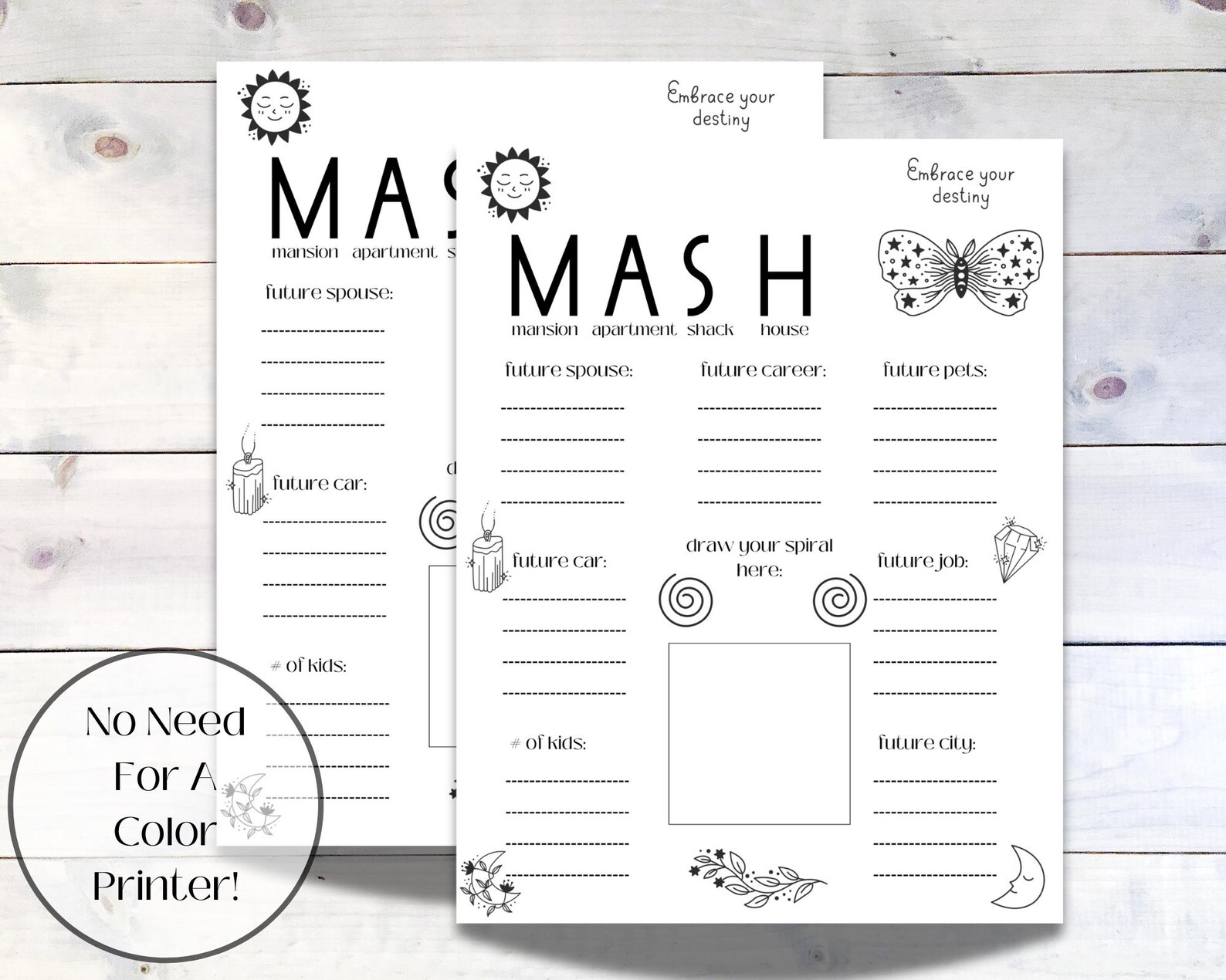 Fortune Telling MASH Game, Y2K Throwback With 7 Categories, Perfect for ...