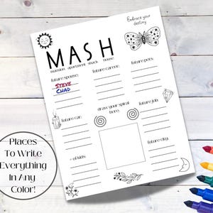 Fortune Telling MASH Game, Y2K Throwback With 7 Categories, Perfect for ...