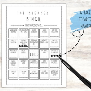 Ice Breaker Bingo Game for Team Building & Office Parties- Easy to ...