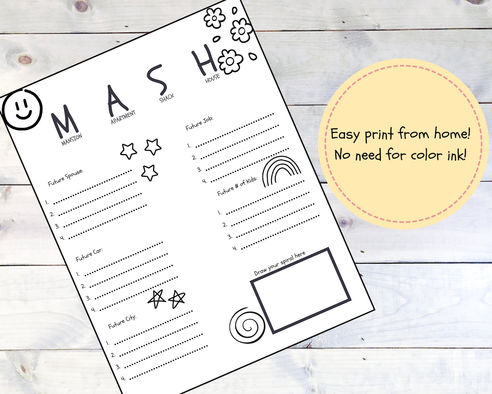 MASH Game in Cute Black and White, Y2K Game Will Be the Hit at Any ...