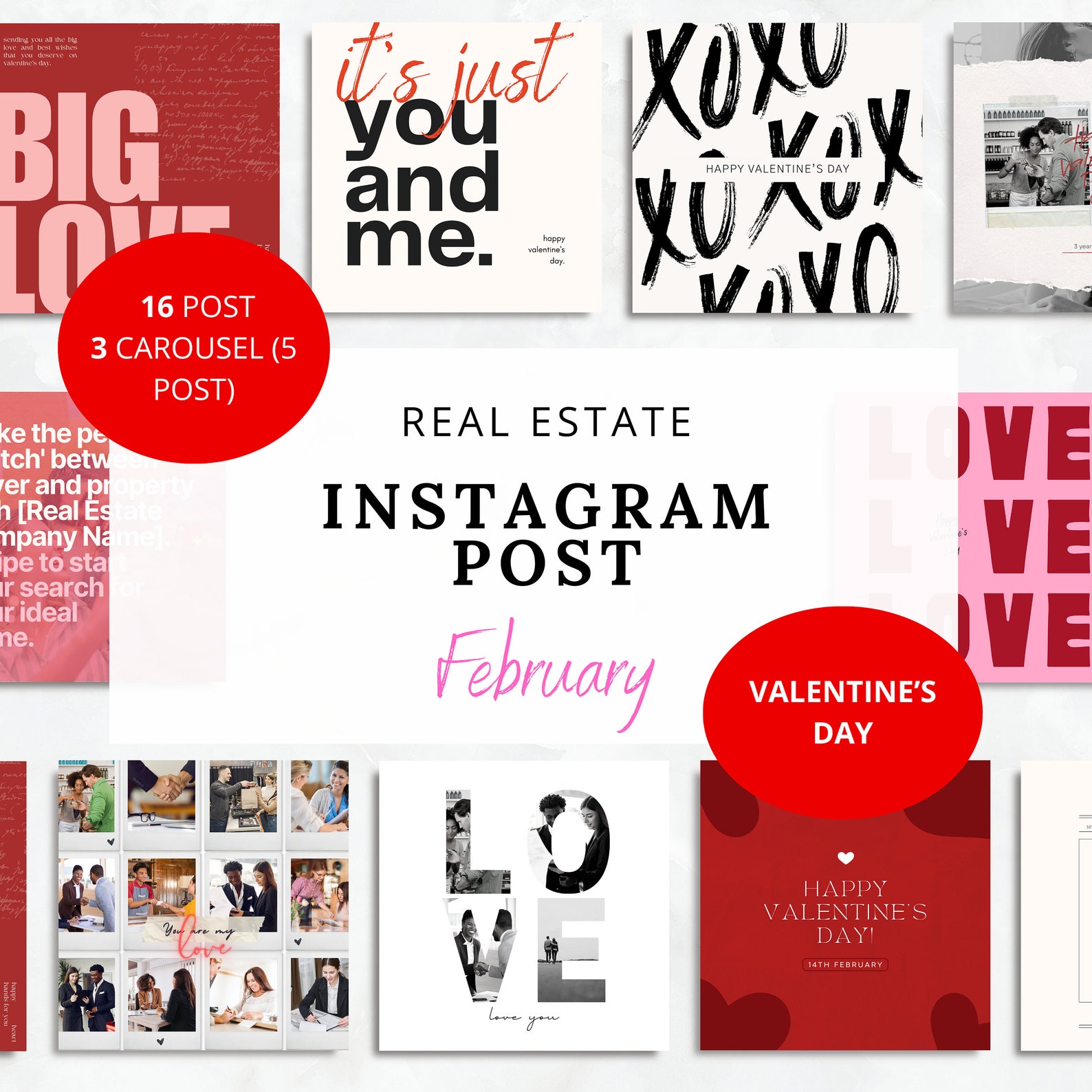 February Real Estate Templates| Valentines Day Real Estate Posts| Real ...