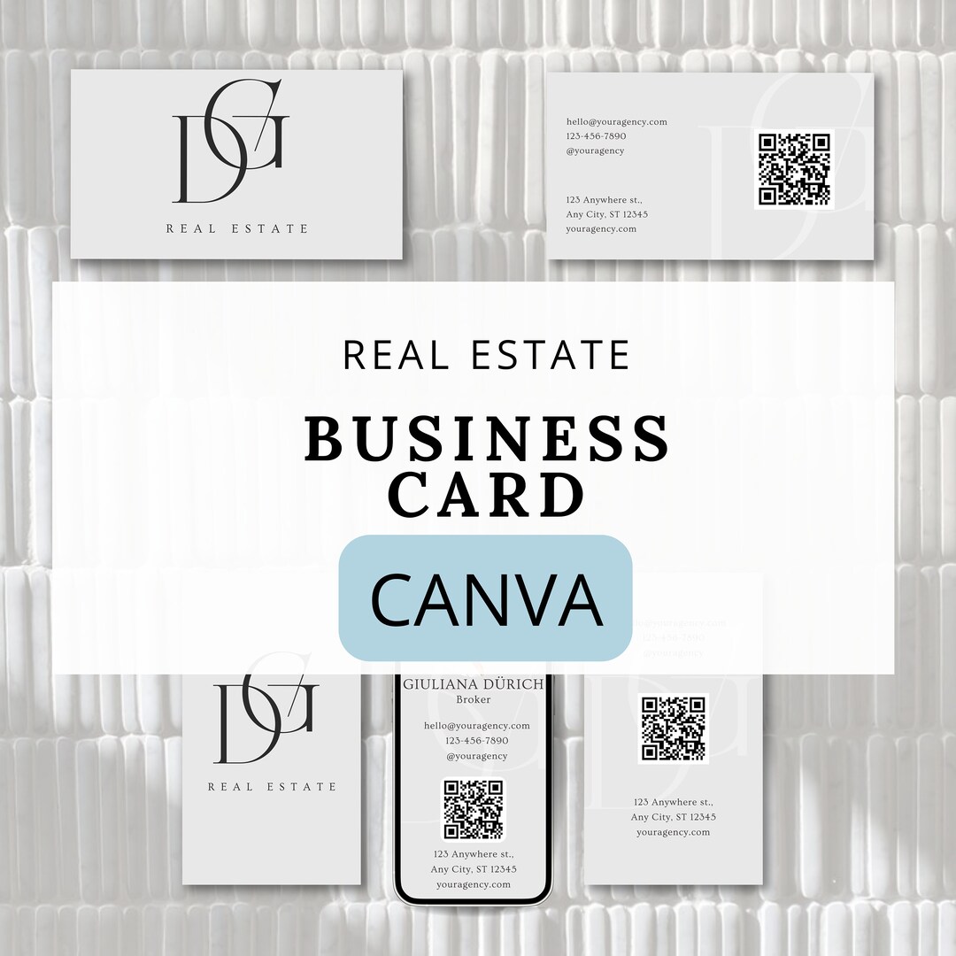 Real Estate Business Card Templates | Canva Realtor Business Card ...