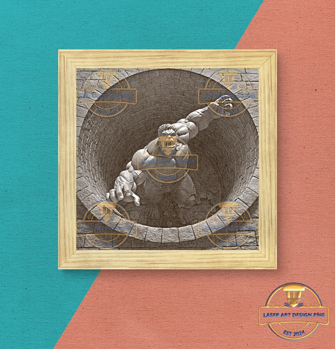 3D Wall-break Engraving PNG | Laser Engraving File | High-resolution ...
