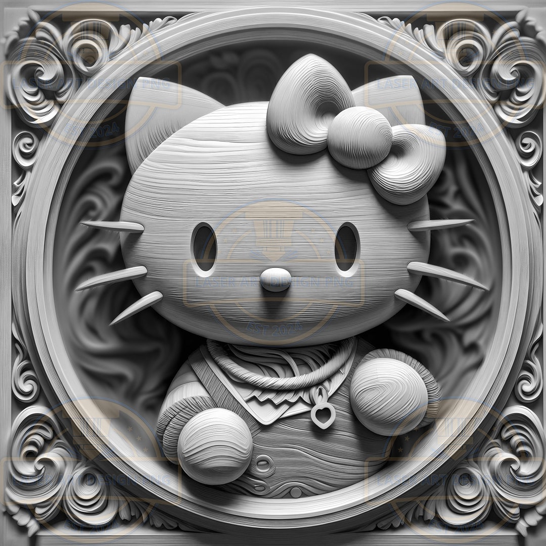 Laser Burn PNG - Animal Cat PNG - 3D Illusion - Engrave - Laser Ready ...