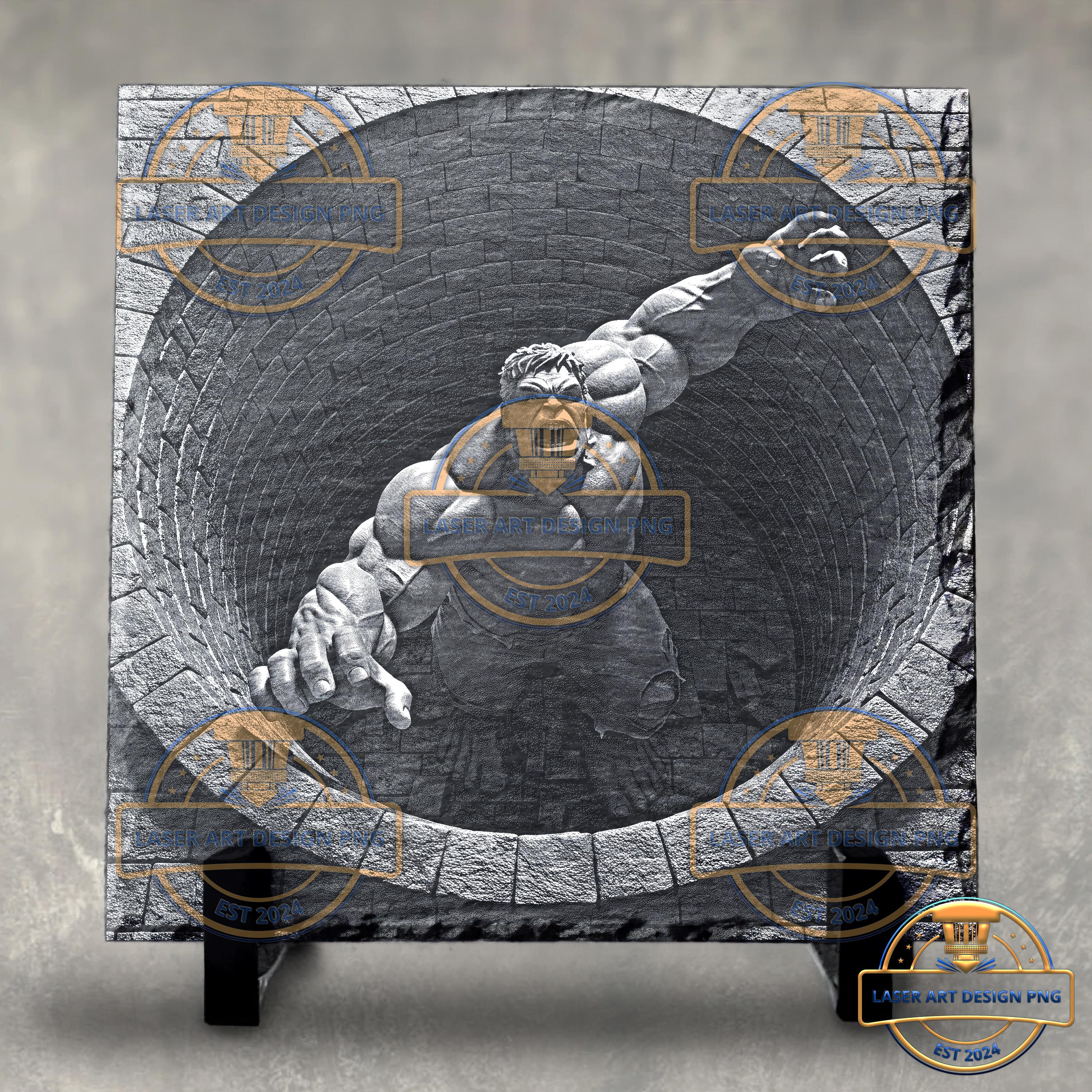 3D Wall-break Engraving PNG | Laser Engraving File | High-resolution ...